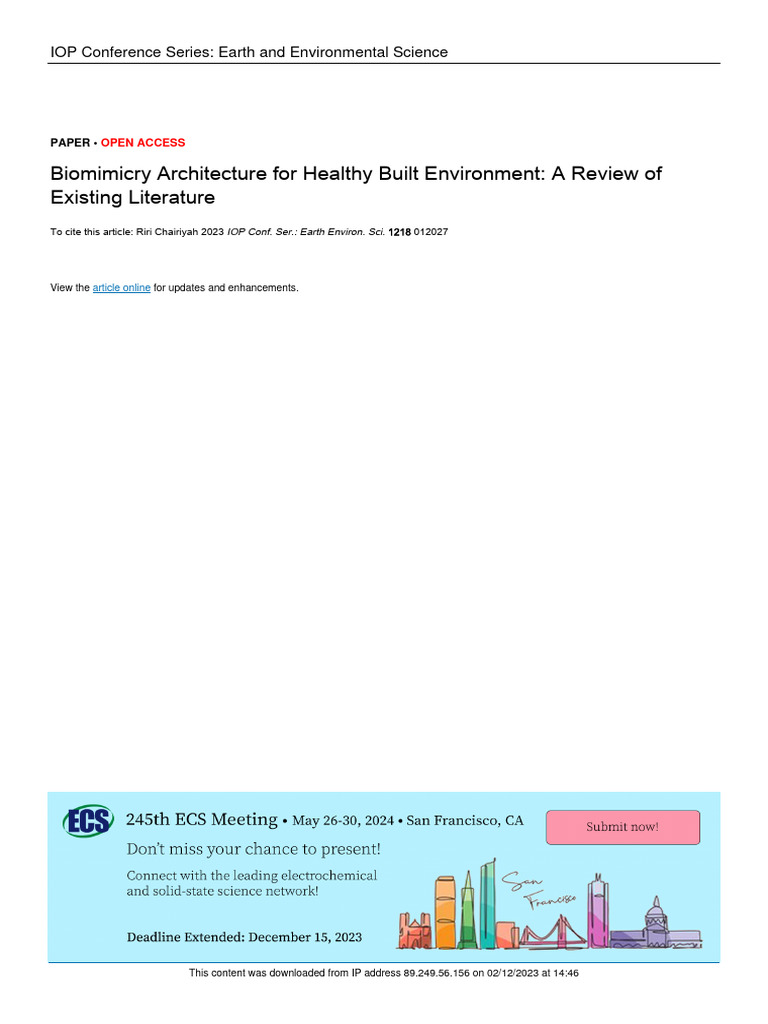 Biomimicry Architecture For Healthy Built Environm | PDF | Sustainability | Nature