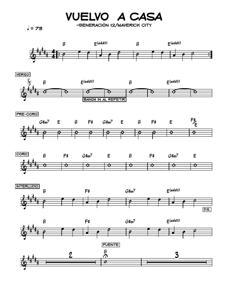 VUELVO A CASA - Partitura Completa | PDF