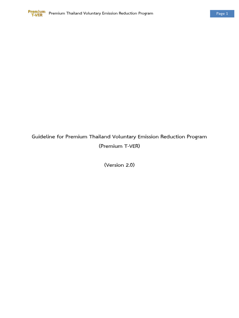 (ENG) General Guidelines For Premium T-VER | PDF | United Nations ...