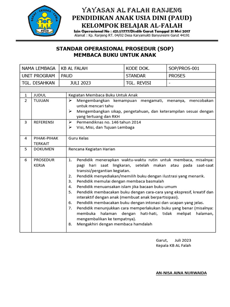 Sop Pembelajaran | PDF | Karier & Perkembangan | Pengembangan Diri