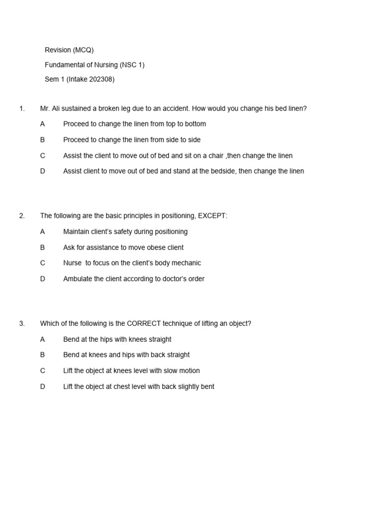Revision NSC 1-Test 2 (Intake 202308) (Q) | PDF