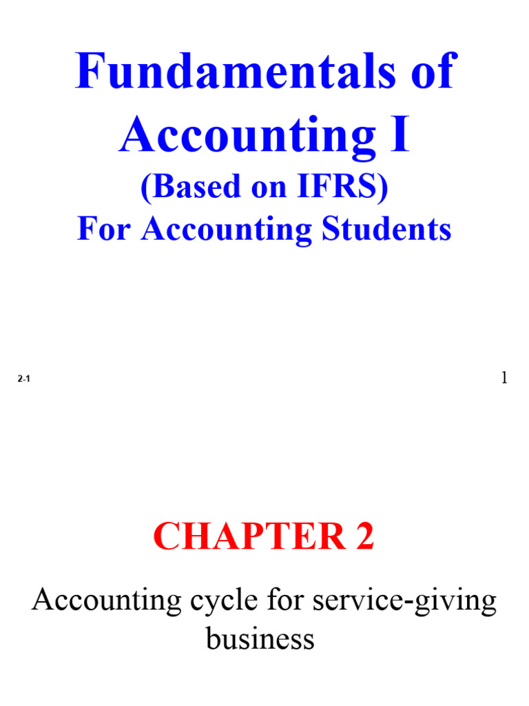 FA I Chapter 2 Accounting Cycle For Service Giving Business 19 9 | PDF