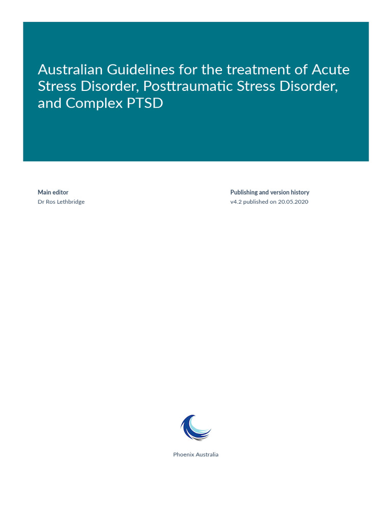 Australian Guidelines For The Treatment of Acute Stress Disorder, Post ...