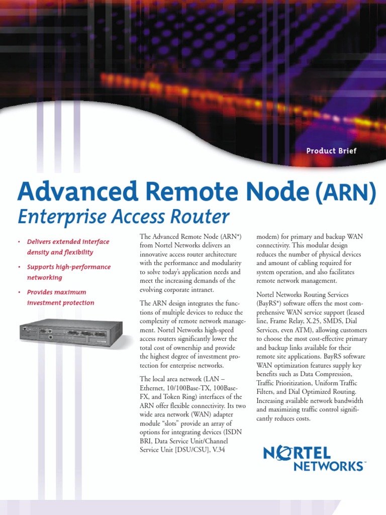 Advanced Remote Node ARN | PDF | Computer Network | Router (Computing)
