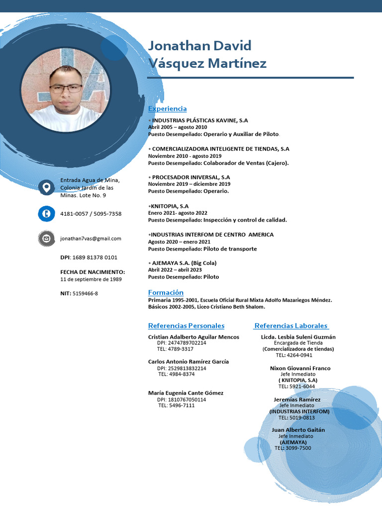 CV. Jonathan David Actualizado | PDF