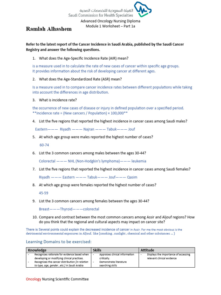 نسخة Module 1 Worksheet - Part 1a | PDF | Science & Mathematics