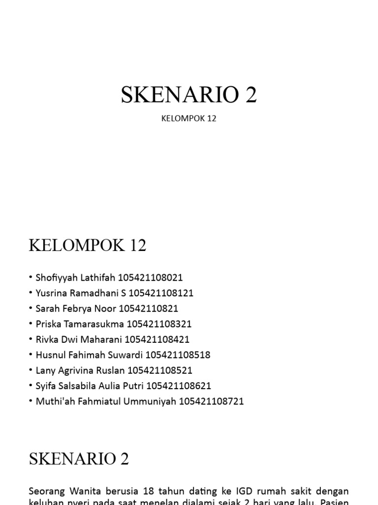 Skenario 2 Kelompok 12-3 | PDF