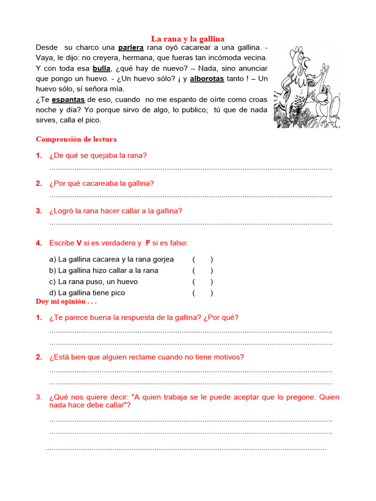 Cuento 2do Primaria Comprensión | PDF