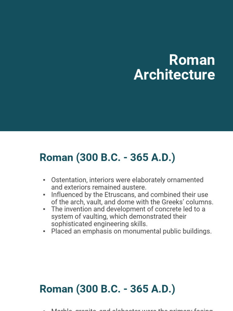 Roman Architecture Pdf Column Architectural Design