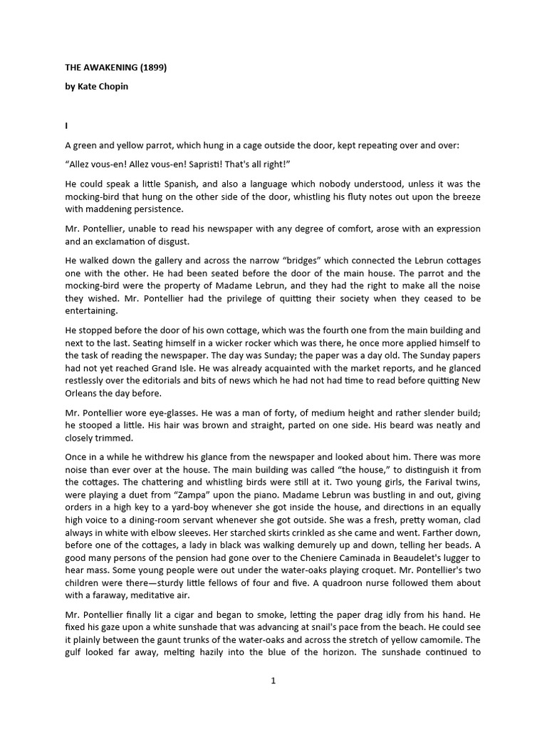 Kate Chopin - The Awakening | PDF