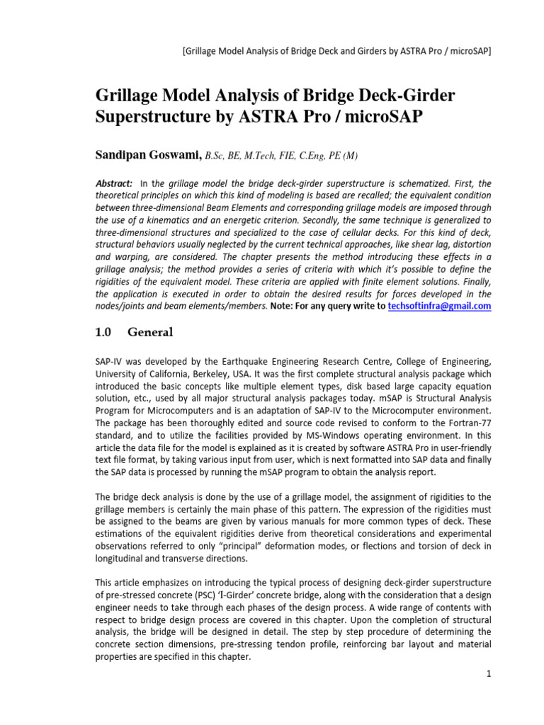Grillage Model Analysis of Bridge Deck | PDF | Beam (Structure) | Bending