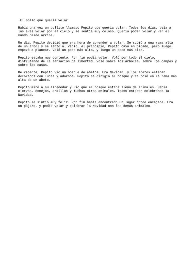 El Pollo Que Queria Volar | PDF | Hogar, jardinería y bricolaje