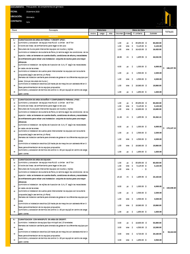 Ppto Carpinteria Palma Real | PDF