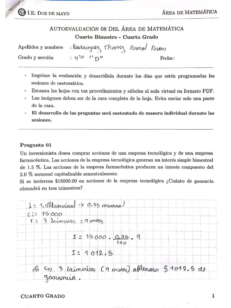 Autoevaluación 08. Arnol Rodriguez | PDF