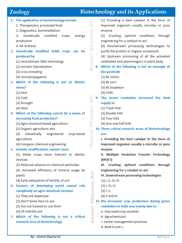 Biotechnology and Its Applications | PDF | Sense (Molecular Biology ...