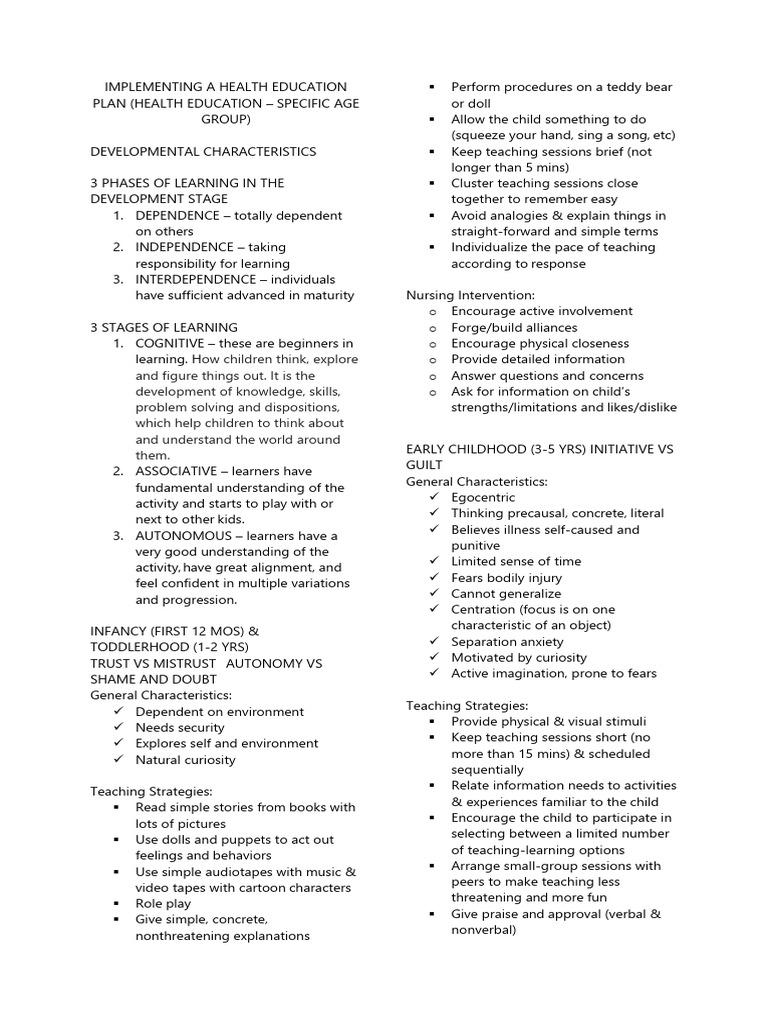 IMPLEMENTING A HEALTH EDUCATION PLAn | PDF | Learning | Adolescence