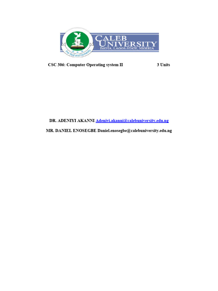 CSC 306 Os2 | PDF
