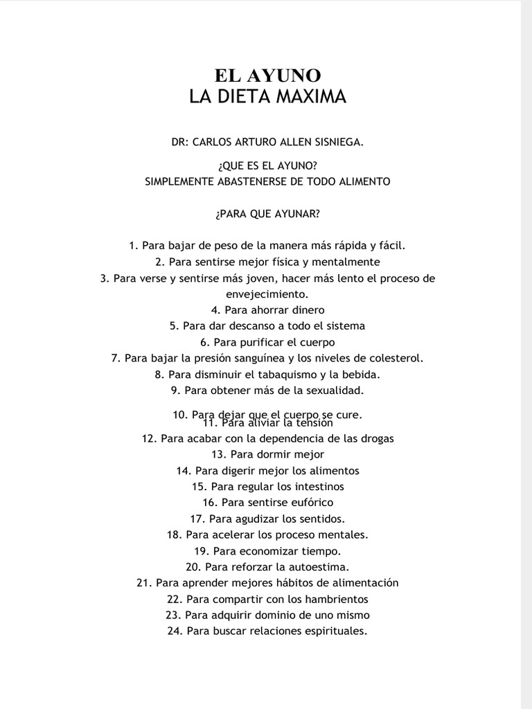 Dokuel Ayuno Dieta Maxima | PDF | Alimentos | Dieta