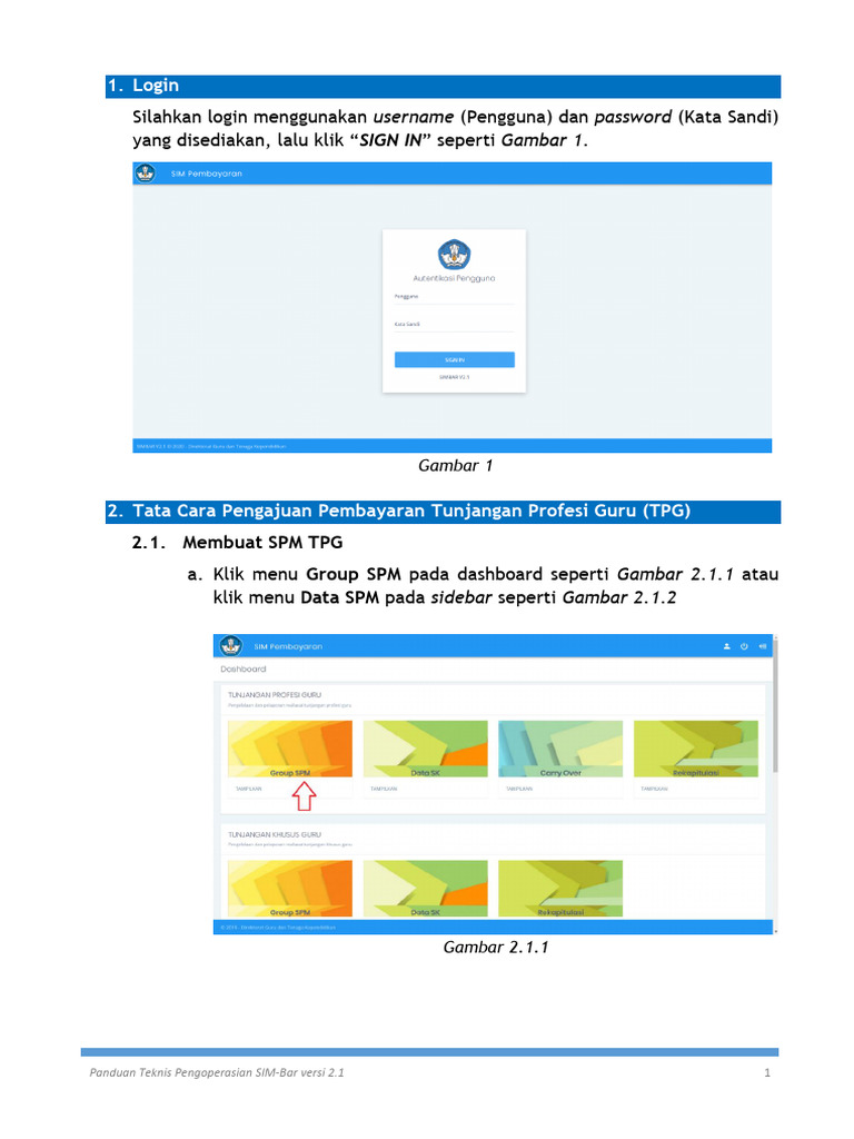Petunjuk Pengoperasian SIMBAR Ver 2.1 (Full-Edit) | PDF