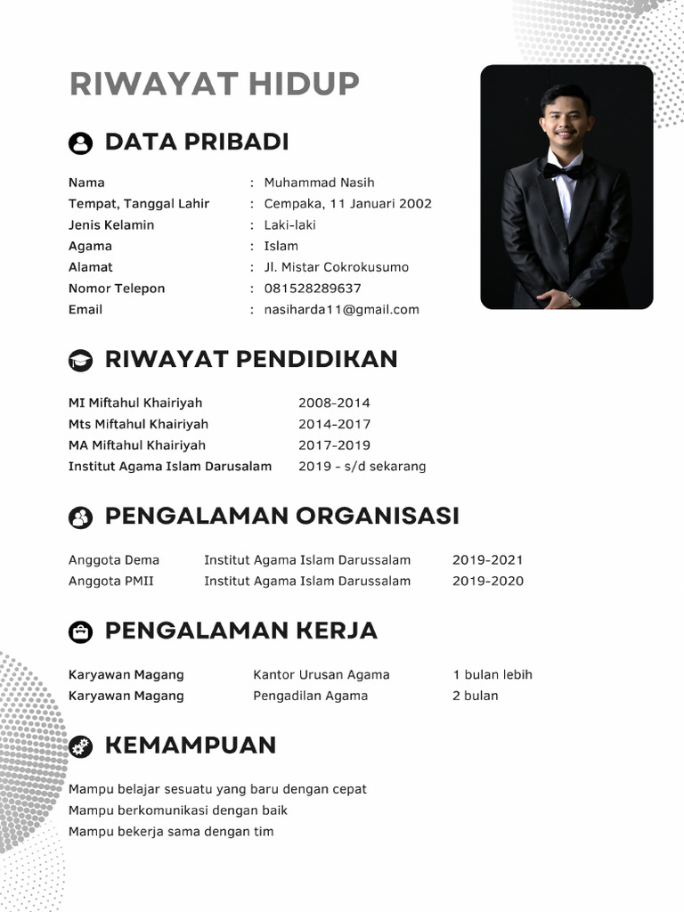 CV Muhammad Nasih | PDF