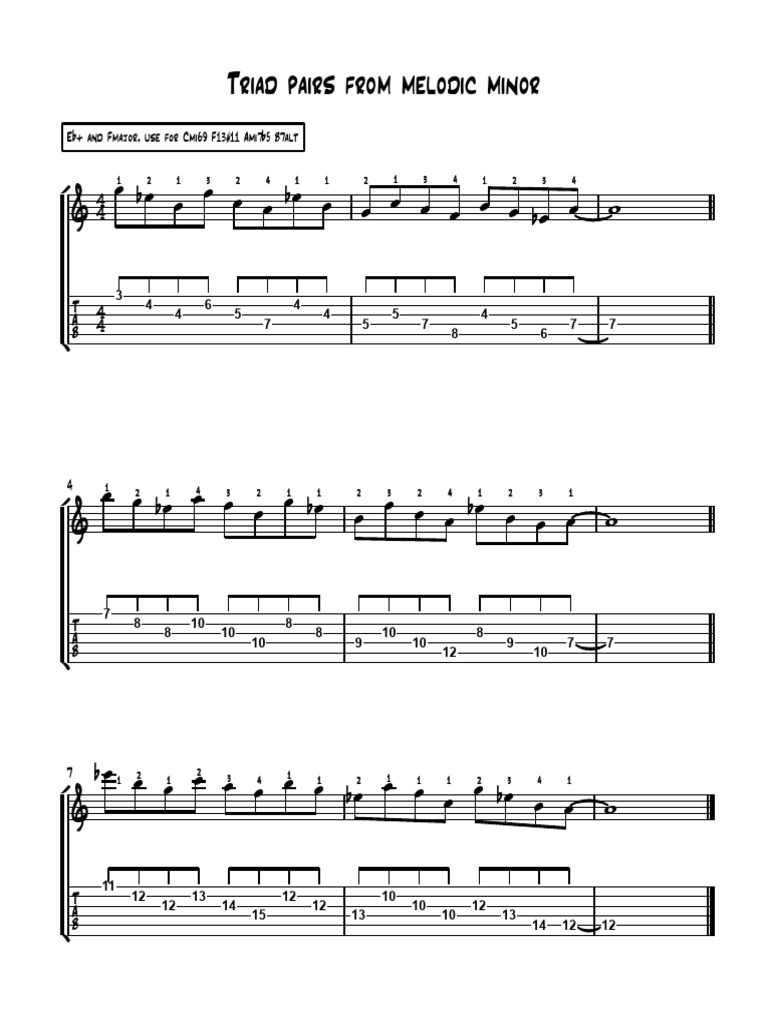 Triad Pairs From Melodic Minor | PDF