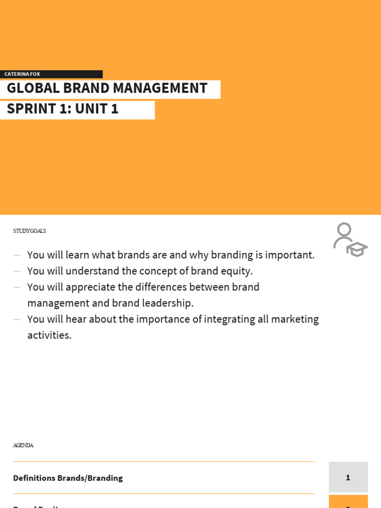 SPRINT 1 Global Brand Management | PDF | Brand | Brand Management