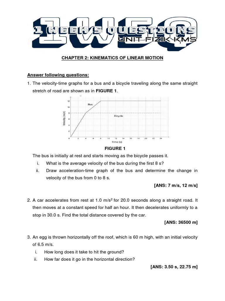 1W5Q Chapter 2 Kinematics of Linear Motion | PDF