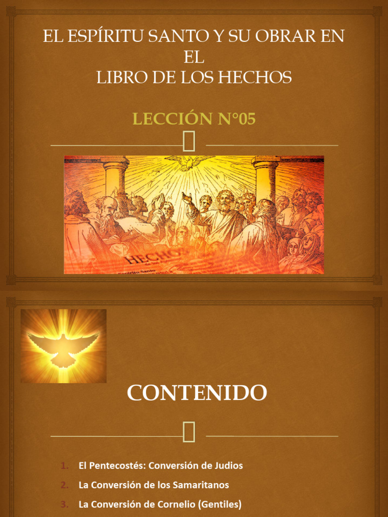 LECCIÓN N°5 - El Espiritu Santo en El Libro de Los Hechos | PDF | espíritu Santo | Jesús