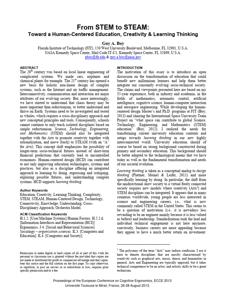 From - STEM - To - STEAM | PDF | Simulation | Creativity