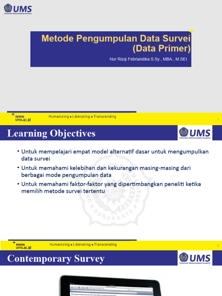 4.metode Pengumpulan Data Survei (Data Primer) | PDF | Survey Methodology | Questionnaire