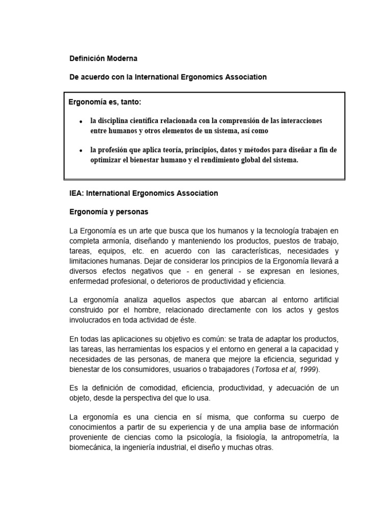 Ergonomia Pdf Factores Humanos Y Ergonomía Diseño