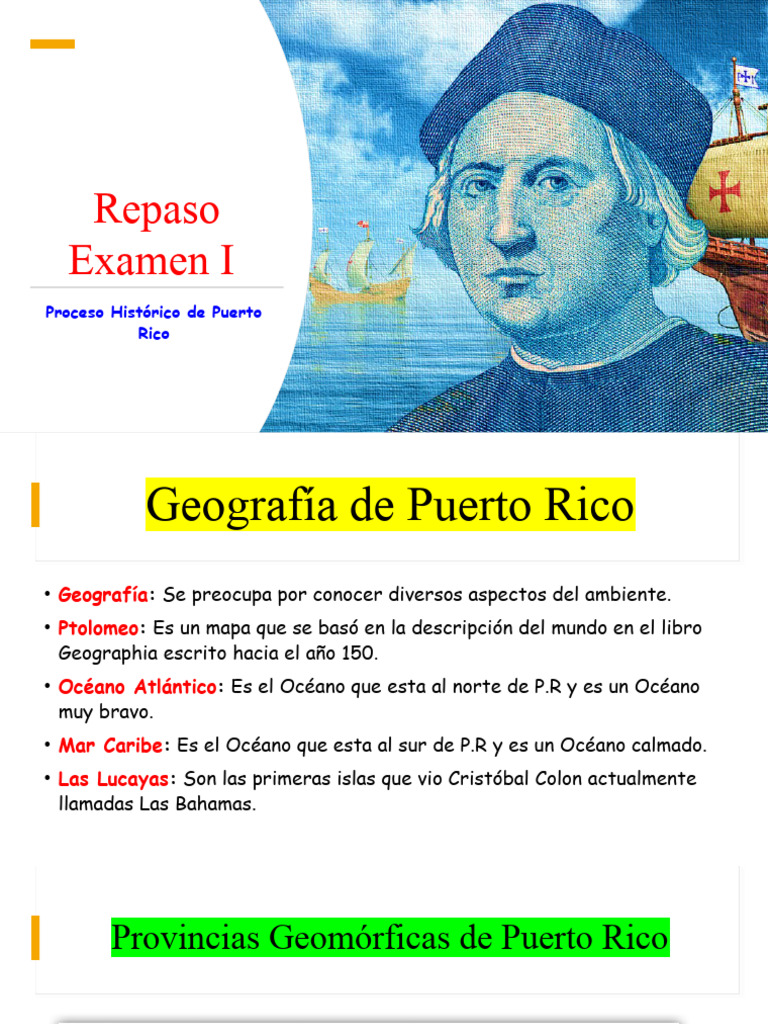 Repaso Examen I Historia de Puerto Rico | PDF
