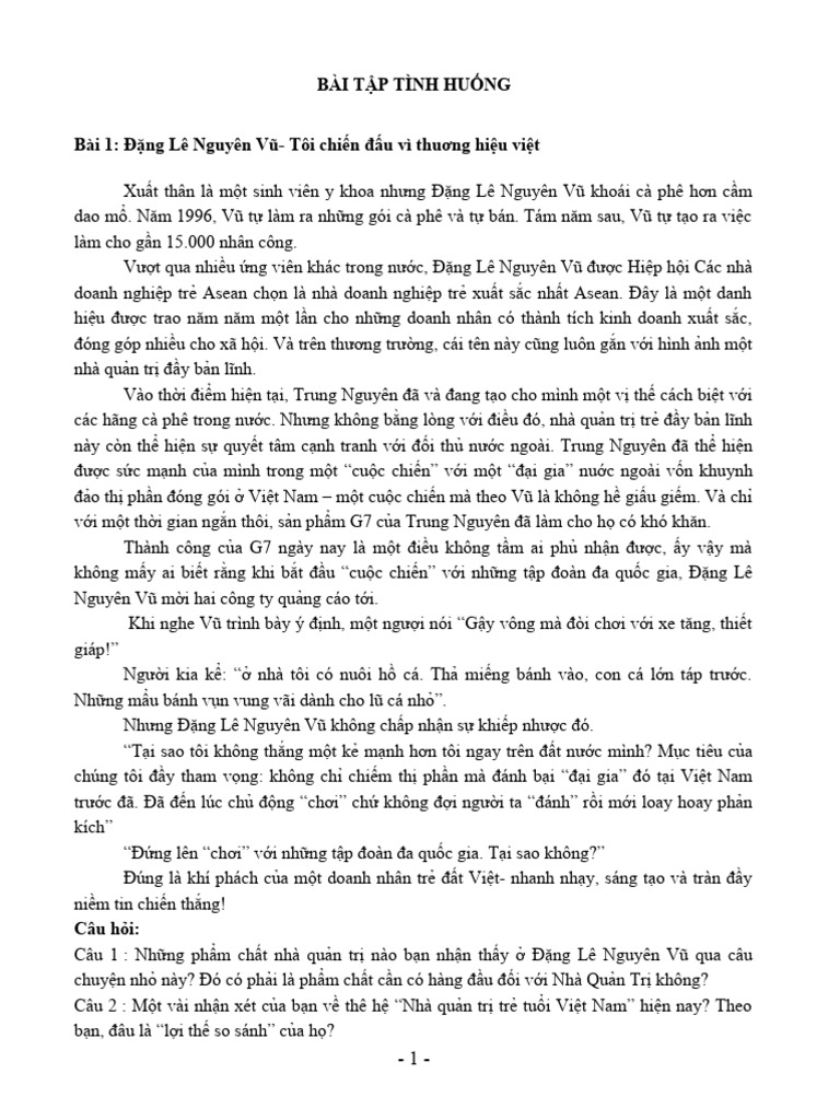 Bai Tap Tinh Huong QTH | PDF