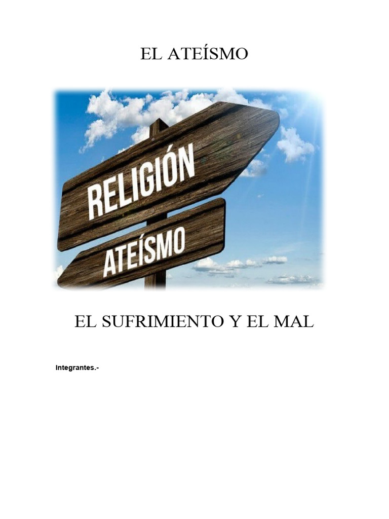 El Ateismo | PDF | Ateísmo | Problema del mal