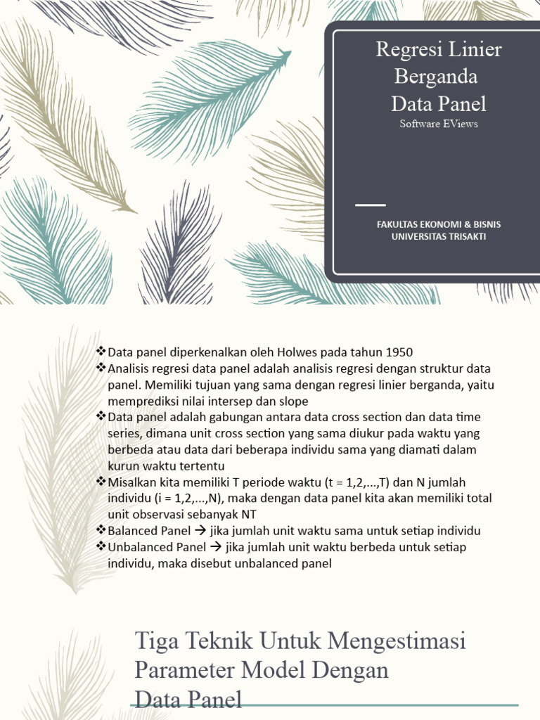 Bahan Presentasi Regresi Data Panel | PDF