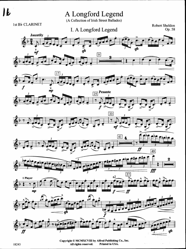A Longford Legend - Clarinet Parts | PDF