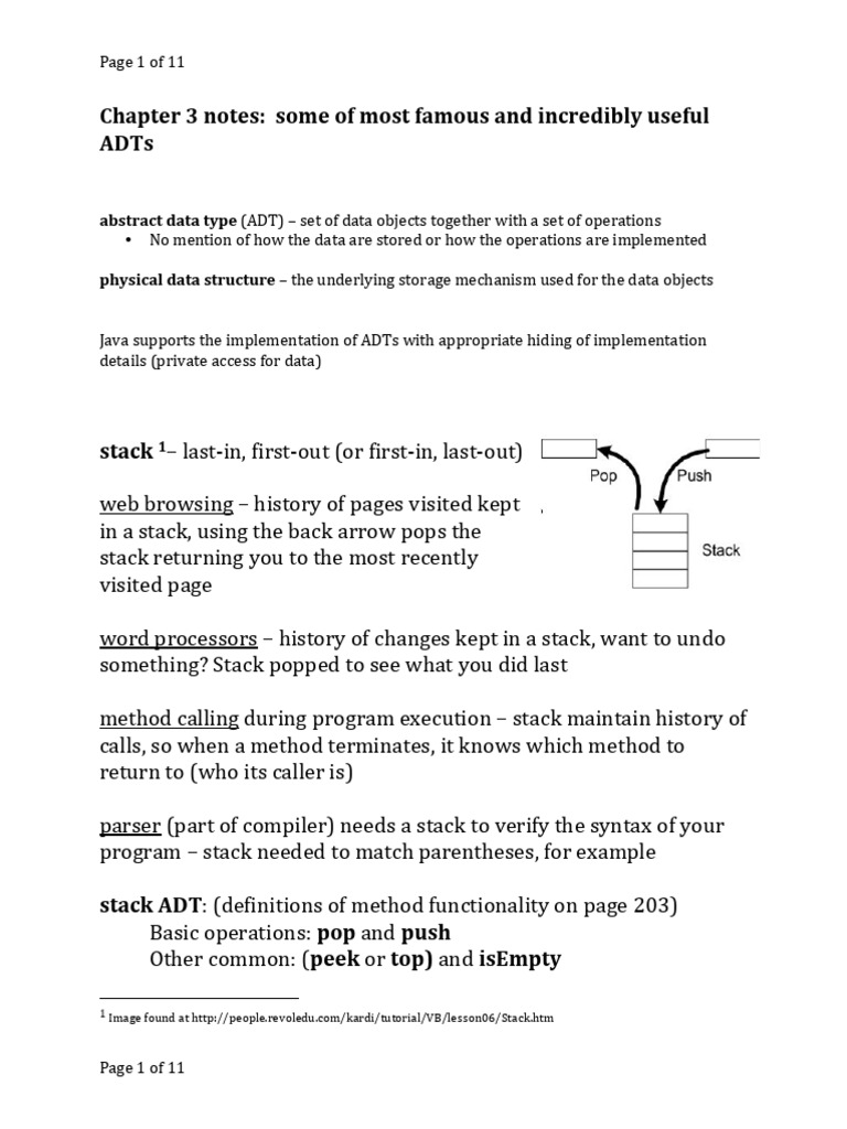 Chapter 3 ADT Notes | PDF