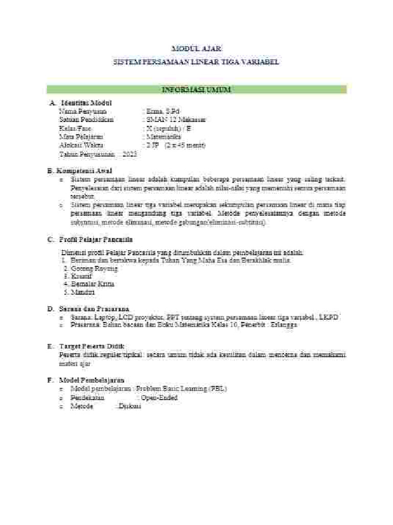 MODUL AJAR SPLTV Erma PDF - Compressed-Dikompresi (1) - 11zon | PDF