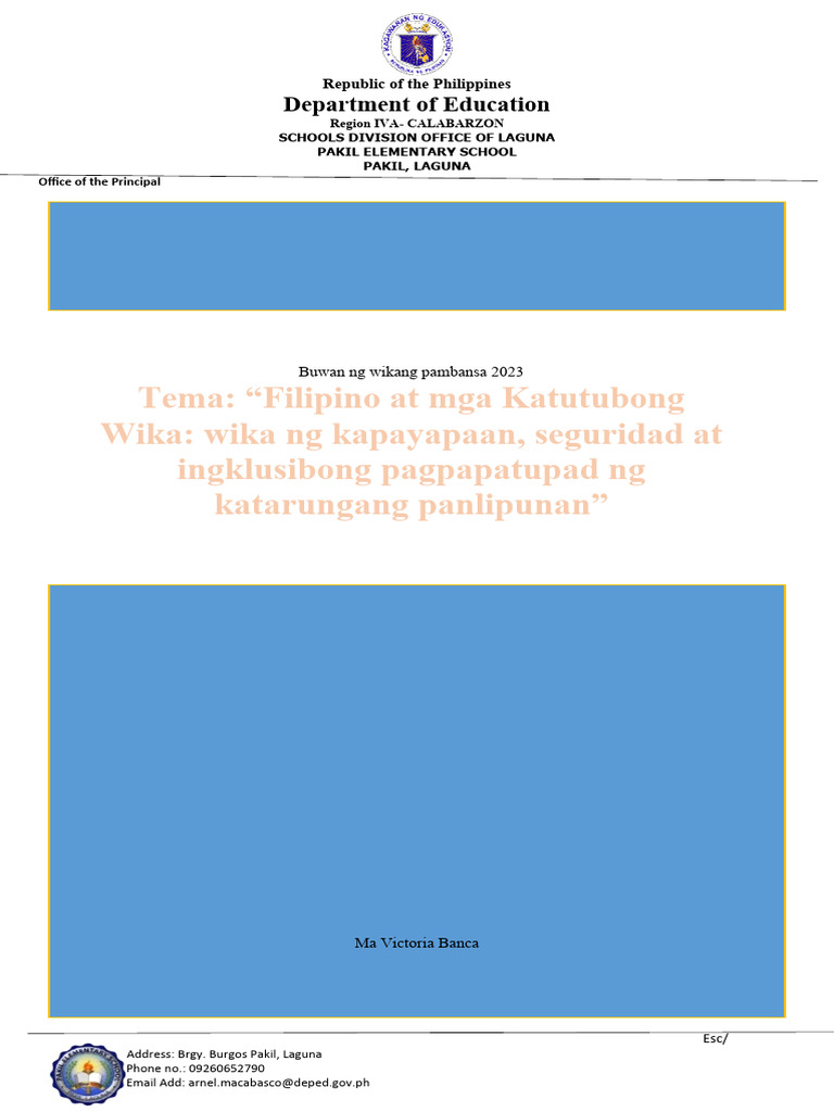 Buwan NG Wika Accomplishment Report Aug. 2023 | PDF