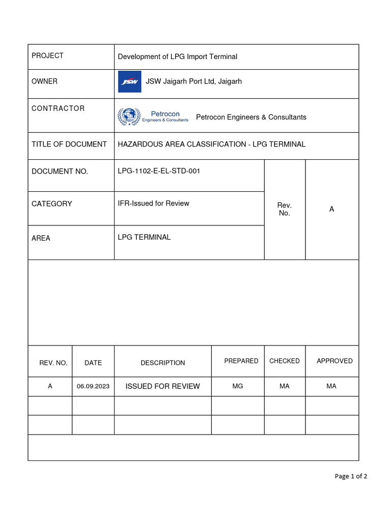 LPG Hazardous Area Classification | PDF