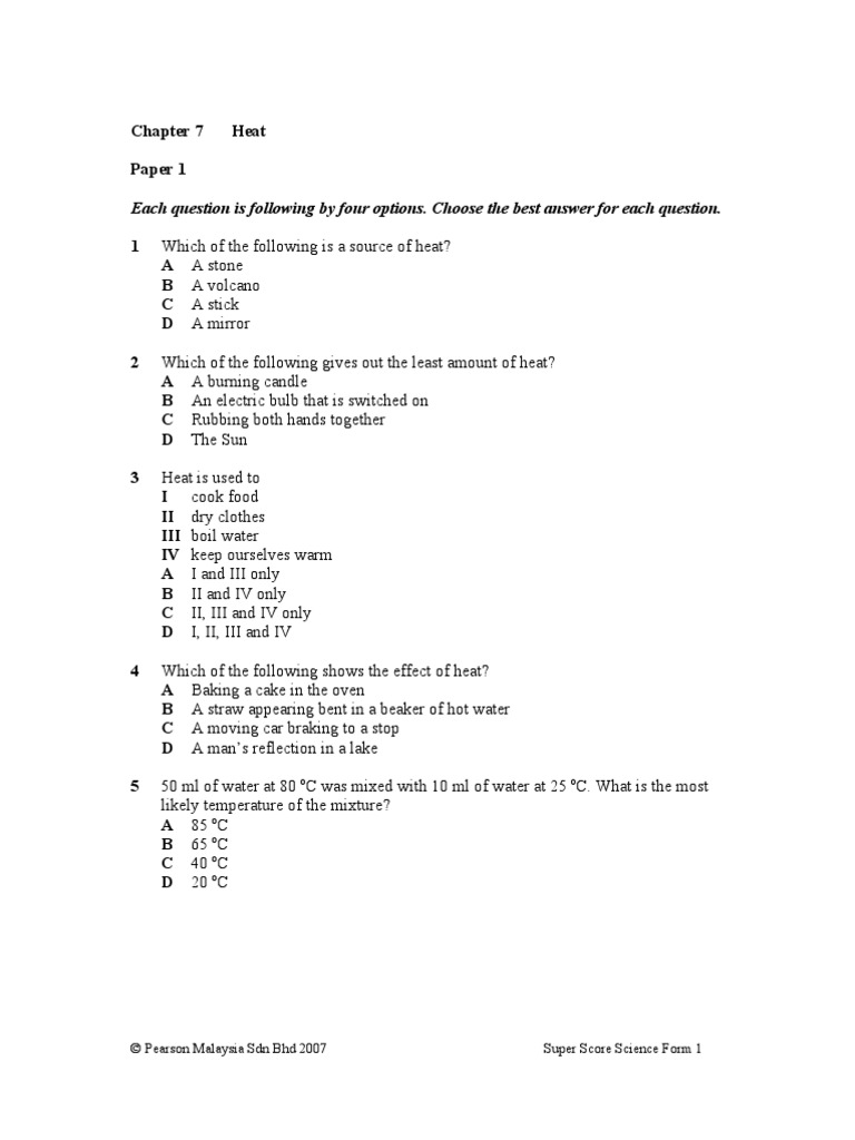 SC F1 - Chapter 7 | PDF | Heat Transfer | Temperature
