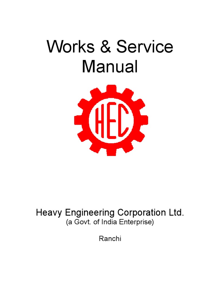 Works & Service Manual: Heavy Engineering Corporation LTD | PDF ...