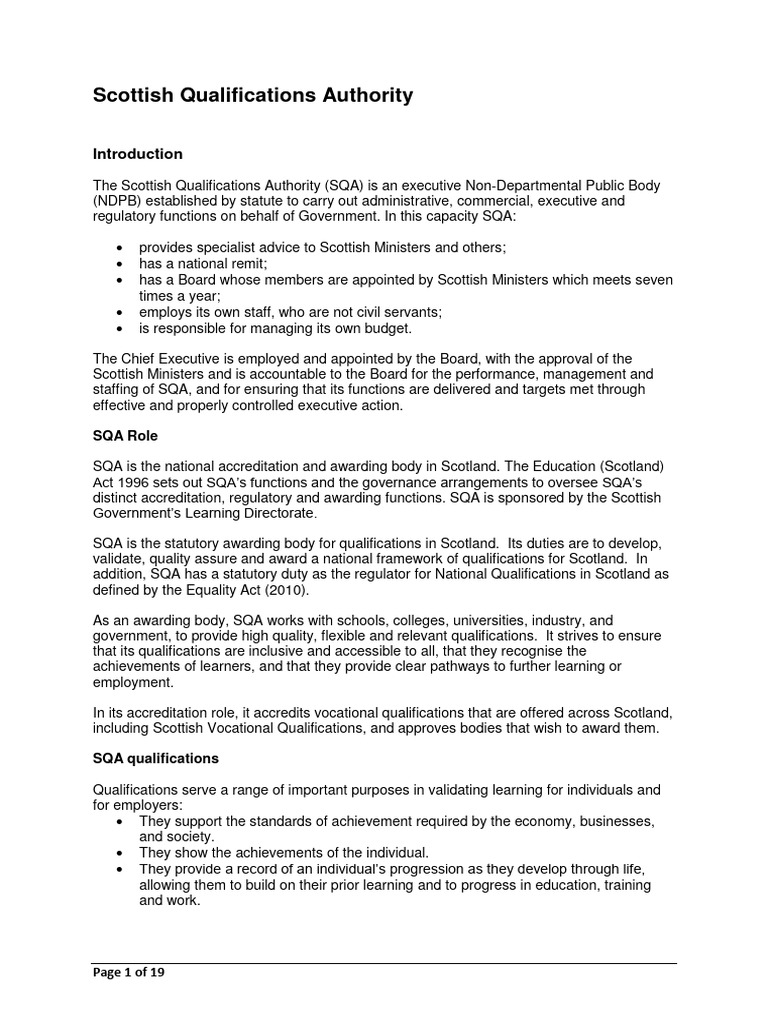 Scottish Qualifications Authority | PDF | Vocational Education