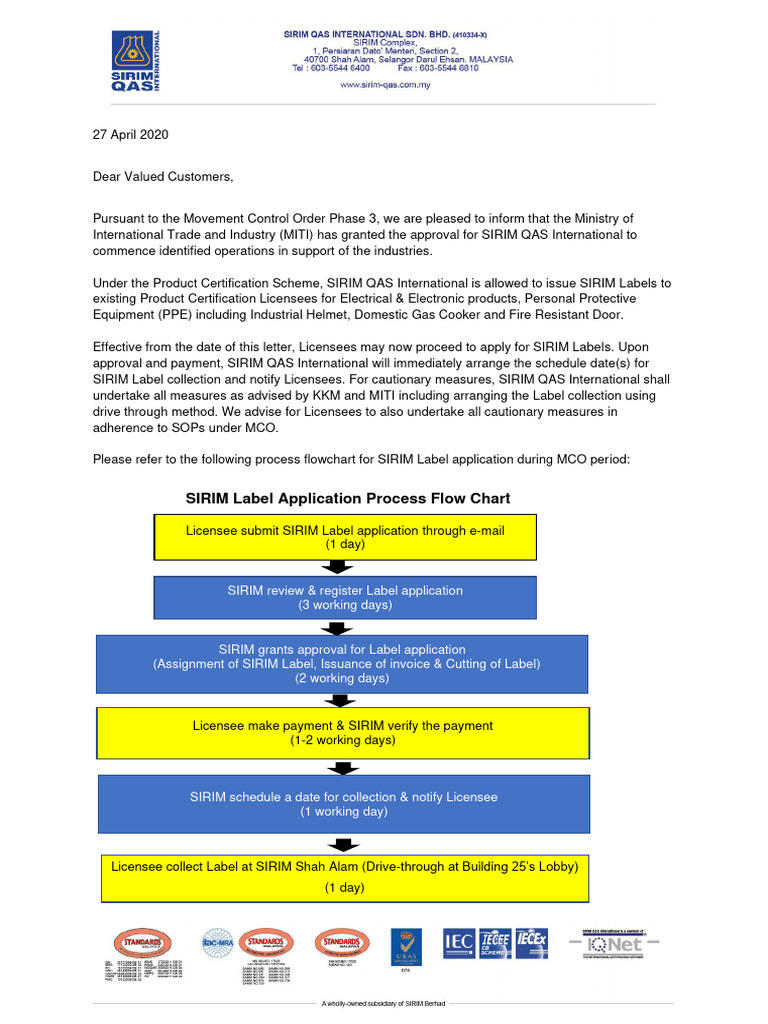 Label Announcement During Movement Control Order | PDF | Business