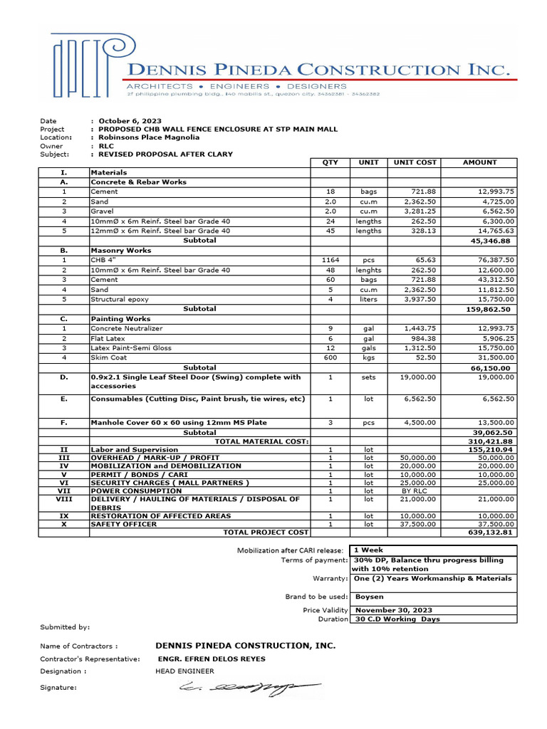 CHB Wall Fence STP Magnolia Revised After Clari 100623 | PDF ...
