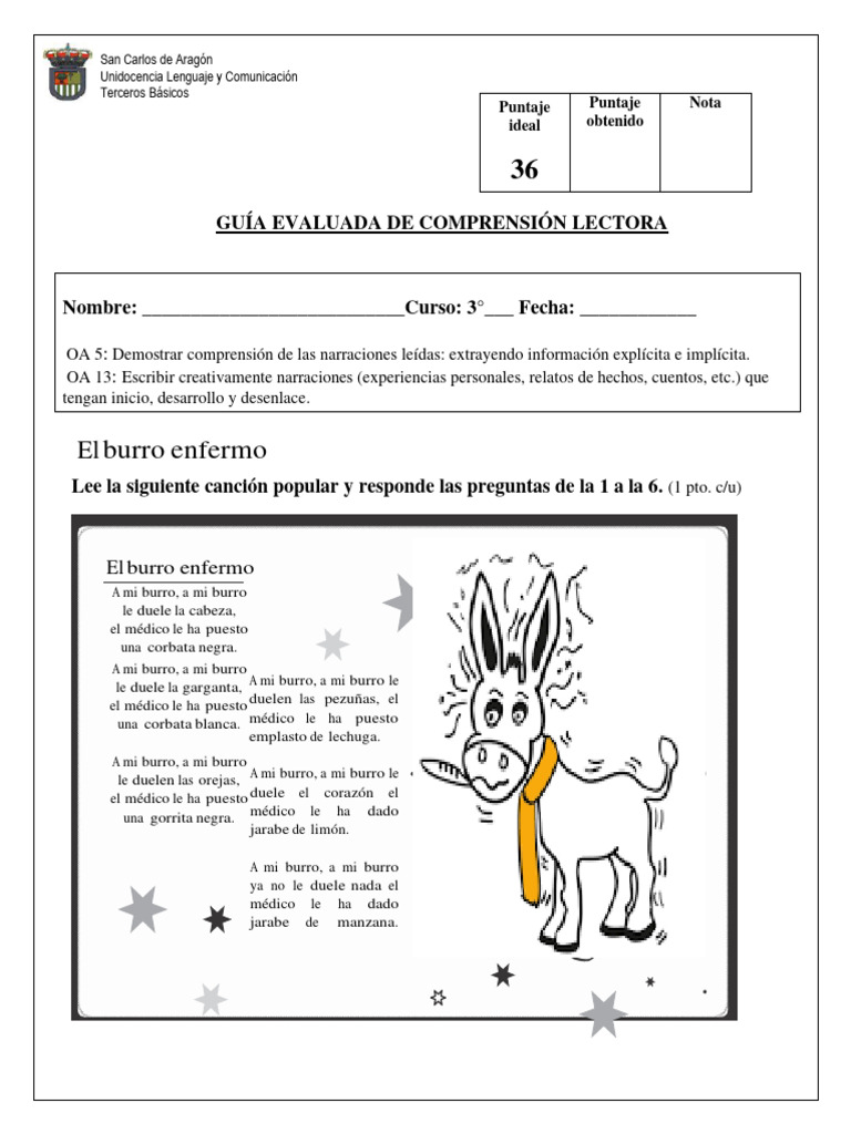 Prueba El Burro Enfermo | PDF