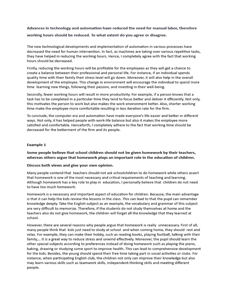 Writing Task 2 | PDF | Homework | Automation