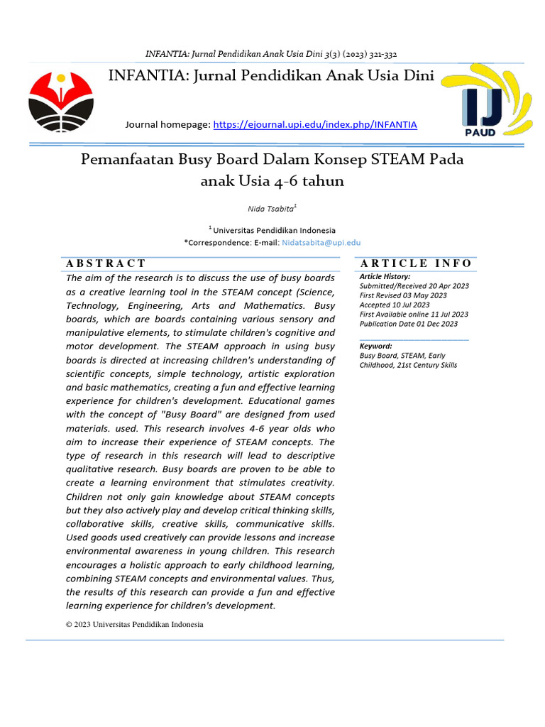 Template Infantia Nida | PDF | Learning | Intelligence