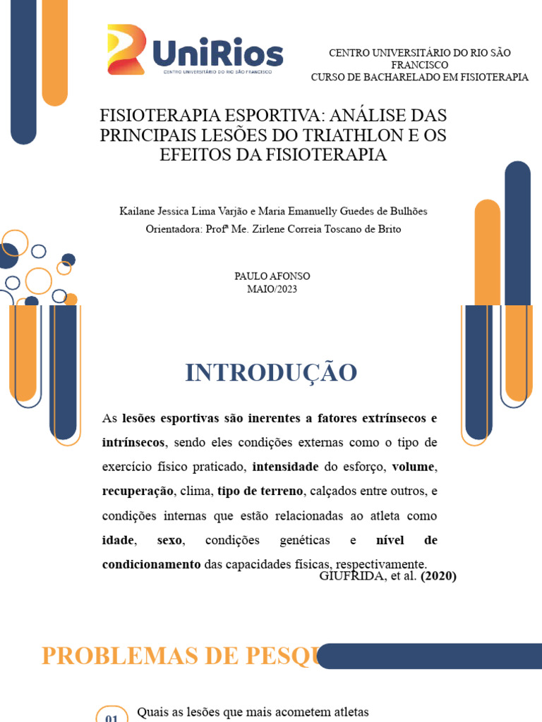 APRESENTAÇÃO Artigo | PDF | Triatlo | Fisioterapia