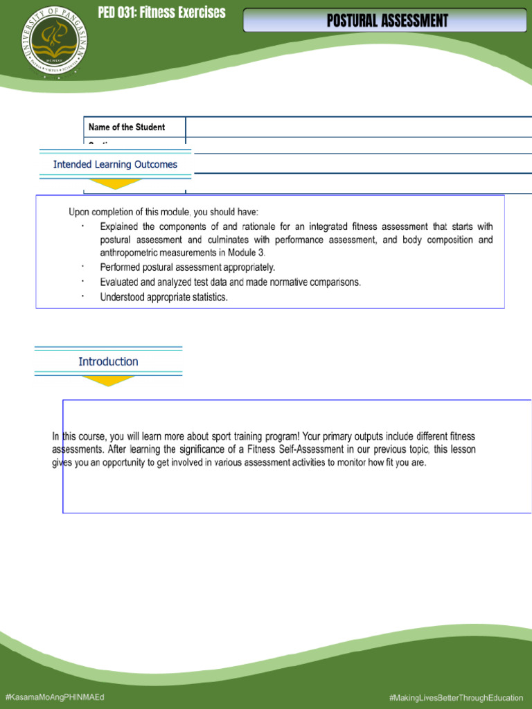 Module 2 POSTURAL ASSESSMENT | PDF